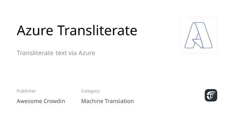 Transliteration Engine For Crowdin Azure Api Integration