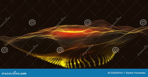 Neural Network And Cores Of Information Futuristic Digital Wave Futuristic Data Stream