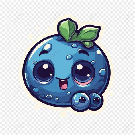 Blueberries Moji Character Illustration Concept Vector Clipart