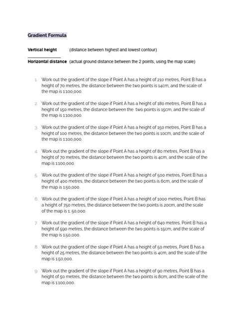 Gradient Calculation Questions Pdf