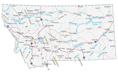 Printable Map Of Montana Free Printable Map