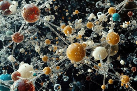 Colorful Molecular Structures In A Digital Abstract Representation Of Science And Chemistry