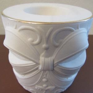 Lenox Votive Candle Holder Radiant Light Bow Votive 3 25 Bisque