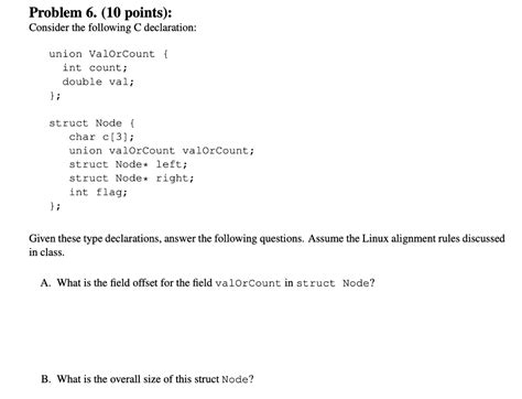 Solved Problem Points Consider The Following C Chegg