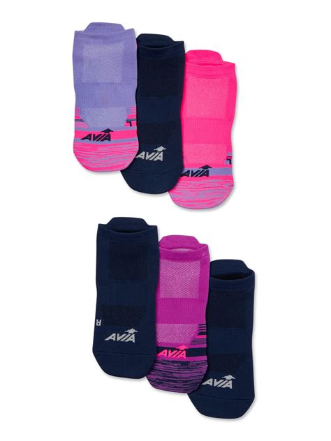 Avia Womens Pro Tech Lightweight Low Cut Socks 6 Pack