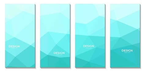 Abstract Brochures Geometric Aqua Green Gradient With Triangles Pattern
