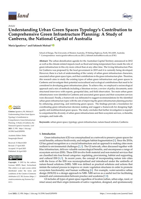 Pdf Understanding Urban Green Spaces Typologys Contribution To Comprehensive Green