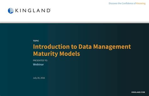 Introduction To Dcam The Data Management Capability Assessment Model