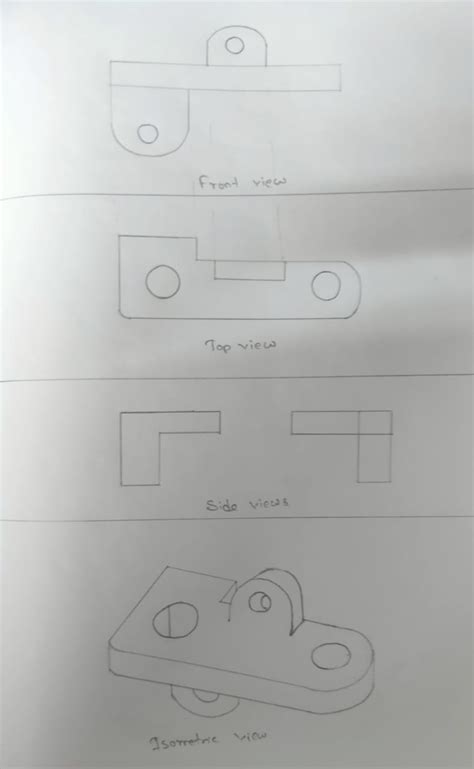 Solved Instruction Draw Front Top And Side Views Then Draw An
