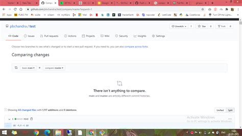 Git Push Is Successful And Able To See Compare And Pull In Git Hub But