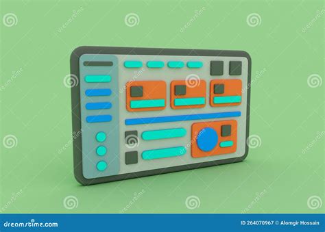 minimal 3d illustration web ui or ux design web page concept web