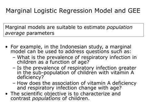 Ppt Lecture Marginal Logistic Regression Model And Gee Chapter Powerpoint Presentation