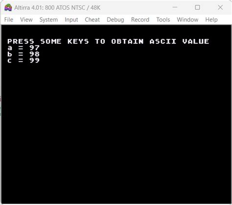 Io Control Keyboard Read Using Inkey And Asc Example Ugbasic