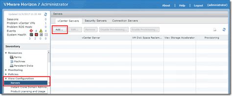 Connect VMware Horizon To VCenter Server Sysops