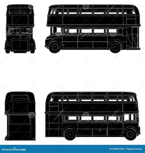 Double Decker Bus Vector Omnibus Two Decker Illustration Stock Illustration Illustration Of