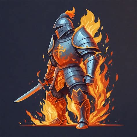Premium Vector Illustration Of Armored Crusader On A Blank Background Premium Vector Illustration Of Armored Crusader On A Blank Background