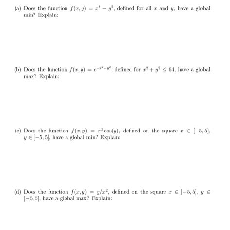 Solved A ﻿does The Function Fxyx2 Y2 ﻿defined For All