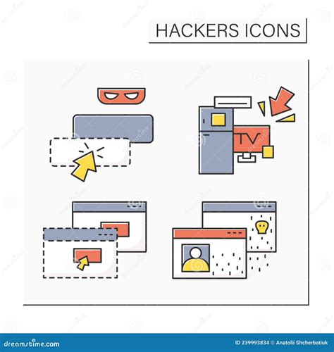Types Of Hackers Description With Hat Color Classification Outline Diagram Vector Illustration