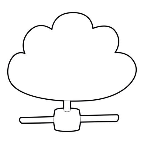 Cloud Database Icon Outline Style Vector Art At Vecteezy