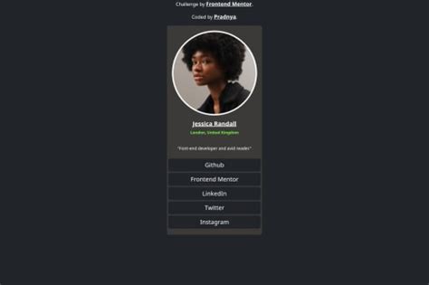 Frontend Mentor Responsive Profile Page Created Using Html And
