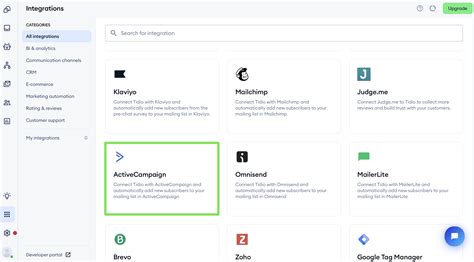 Integration With Activecampaign Tidio