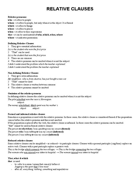 Relative Clauses Download Free Pdf Linguistics Syntax