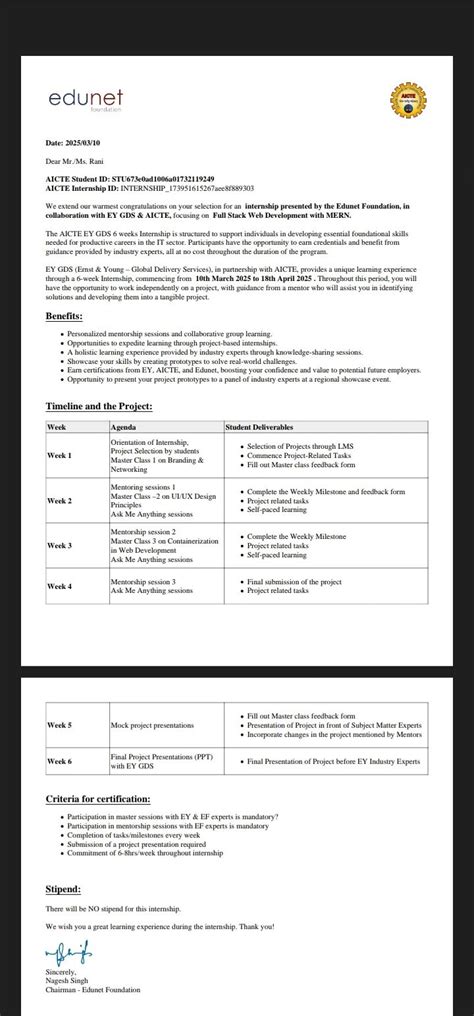 internship fullstackdevelopment mern webdevelopment aicte eygds