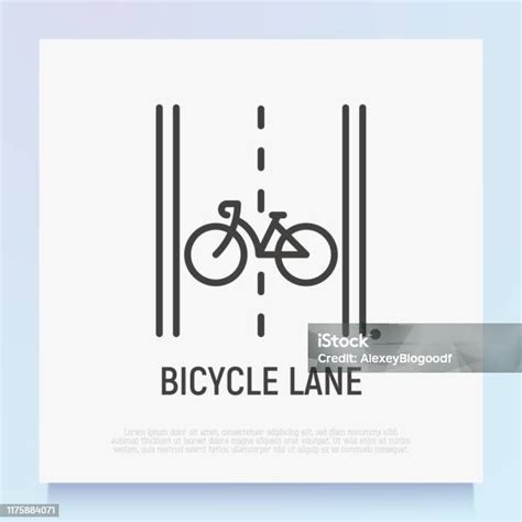 자전거 차선 얇은 선 아이콘입니다 자전거 우선 순위의 현대 벡터 그림입니다 자전거 차선에 대한 스톡 벡터 아트 및 기타 이미지 자전거 차선 아이콘 상징 Istock