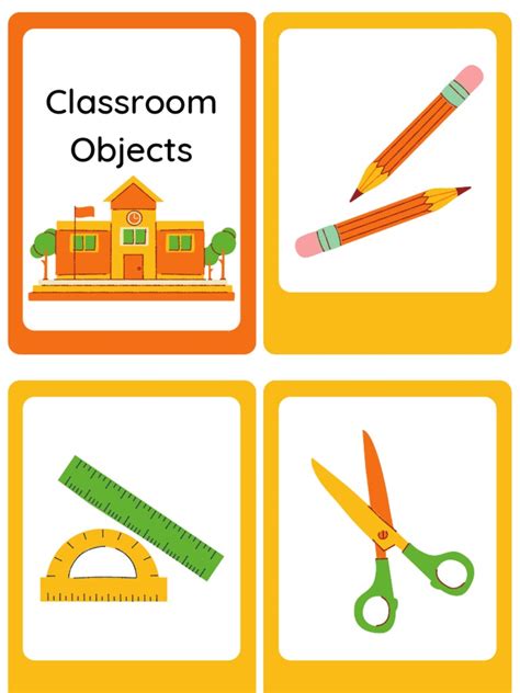 classroom objects flashcards pdf