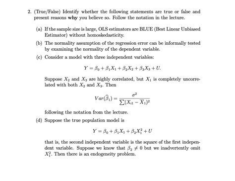 solved true false ﻿identify whether the following