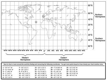 Printable World Map With Coordinates