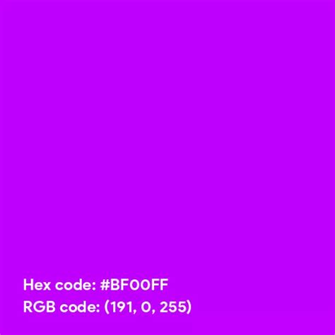 Electric Purple Color Hex Code Is Bf00ff