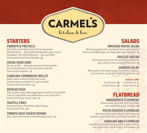 Menu 1 — Carmels Kitchen And Bar