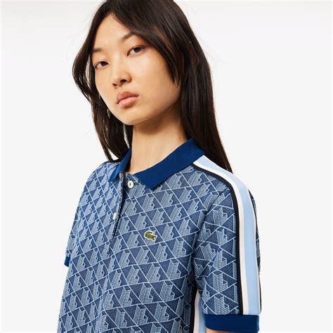 Lacoste Kadın Slim Fit Monogram Koyu Mavi Polo Df3364 6le Lacoste