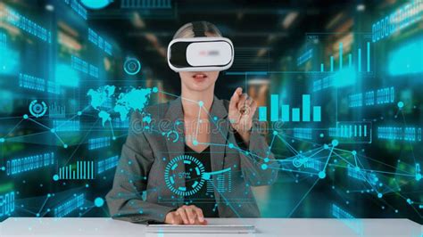 It Developer Typing Computer Code For Analyzing Intelligent By Vr Contraption Stock Image