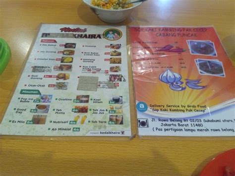 Menu At Sop Kaki Kambing Pak Cecep Cabang Puncak Restaurant West Jakarta