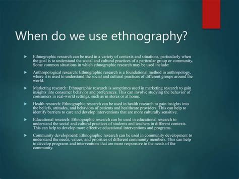 Ethnography Research Pptx