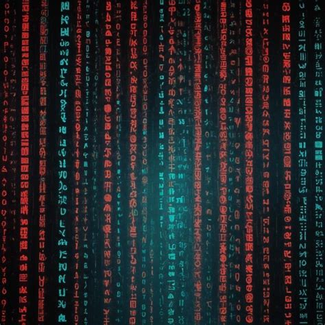 dynamic flowing matrix on a digital screen showcasing streams of data
