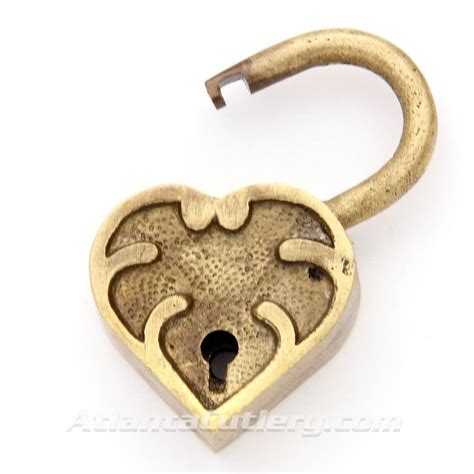 Heart Shaped Brass Lock With Keys Atlanta Cutlery