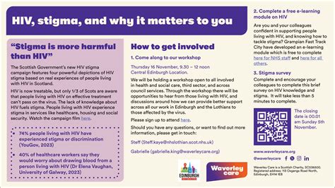 Hiv Stigma Campaign And Workshop Voluntary Sector Gateway West Lothian