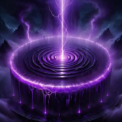 A Purple Ring With Purple Lightning Bolts In The Middle Of It Premium