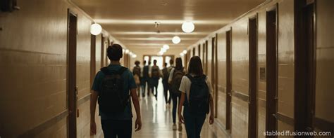 Mysterious School Corridor Stable Diffusion Online