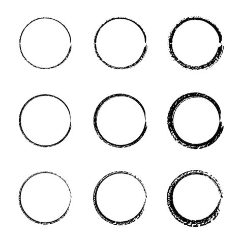 Hand Drawn Circles Sketch Vector Grunge Round Shapes Doodle Circles For