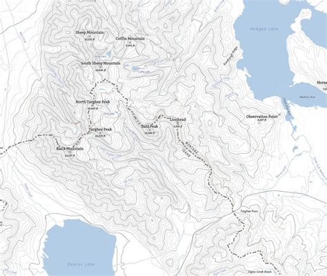 Lionhead Henrys Lake Range Map Lionhead Range Henrys Lake Range