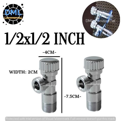 Dml 0701 2 Pcs Universal Water Stop Angle Valve 12x12 Shopee