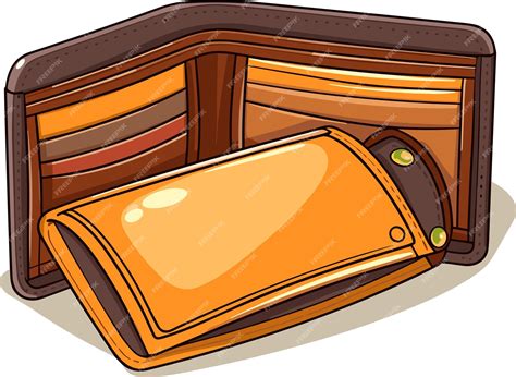Premium Vector Cartoon Brown Leather Wallet Business And Finance