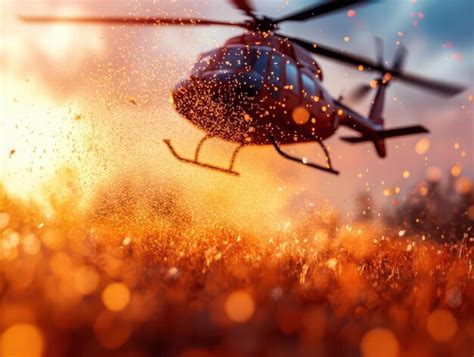 Premium Photo Forest Fire Suppression With Water Drops From Helicopters