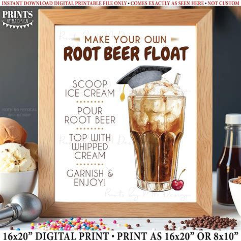 Root Beer Float Sign Make Your Own Float Grad Build A Float Ice Cream Soda Rootbeer