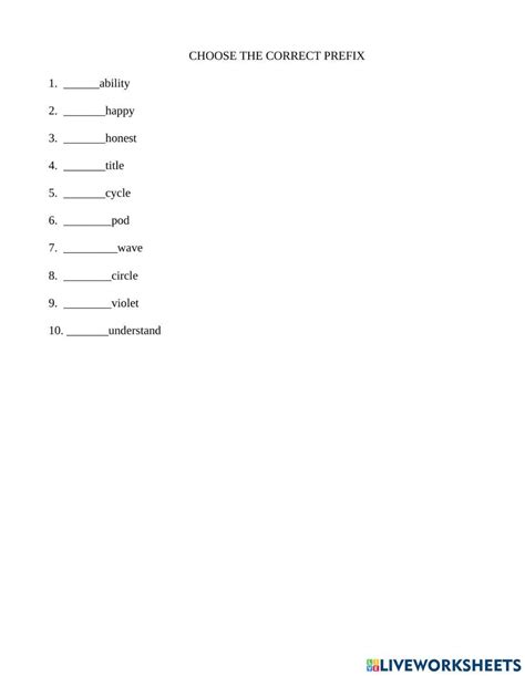1236553 Prefix Gkd Liveworksheets