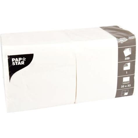 Papstar Serwetki 1w 33x33cm 500 Sztuk Białe Czystyskleppl